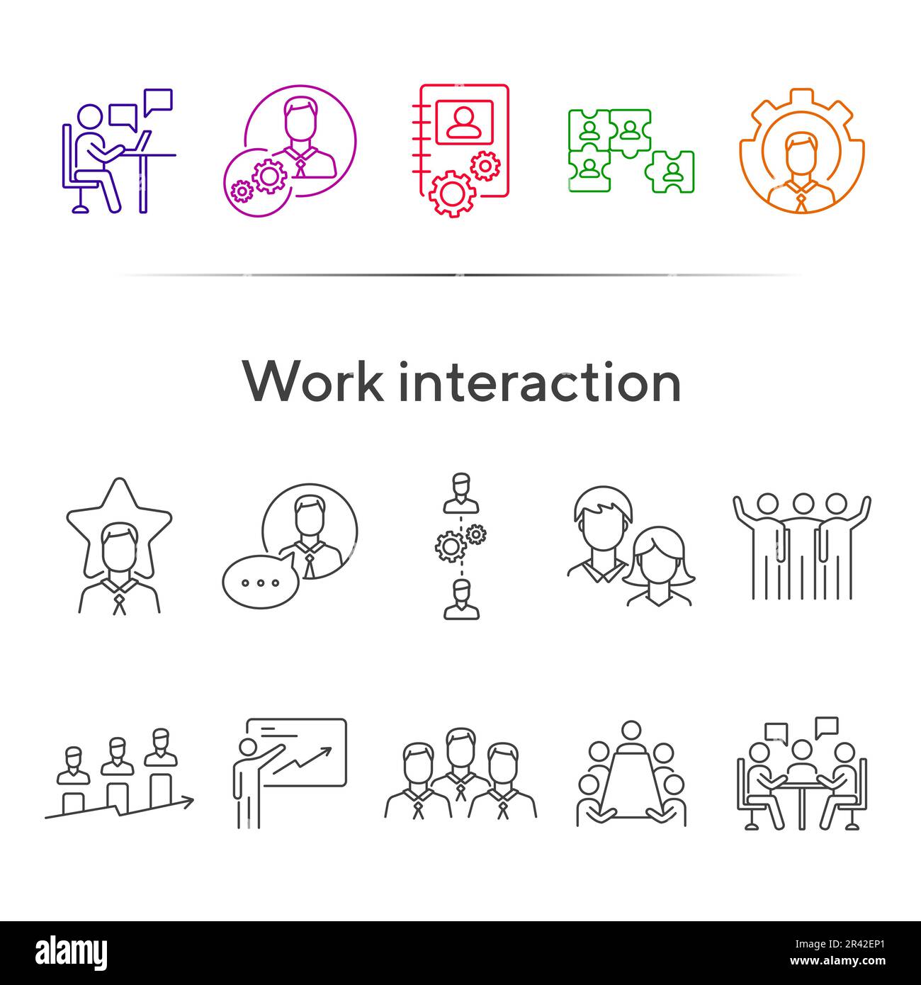 Work interaction icons Stock Vector Image & Art - Alamy