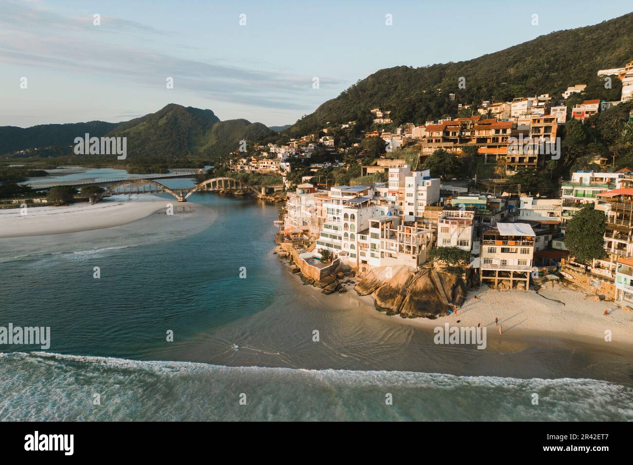 Aerial View of Barra de Guaratiba at the Coast of Rio de Janeiro ...
