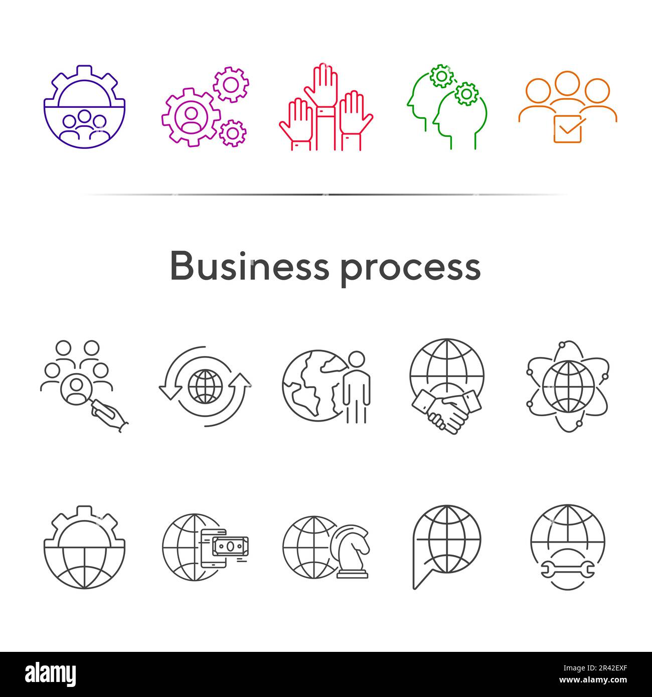 Business process icons. Set of line icons Stock Vector Image & Art - Alamy
