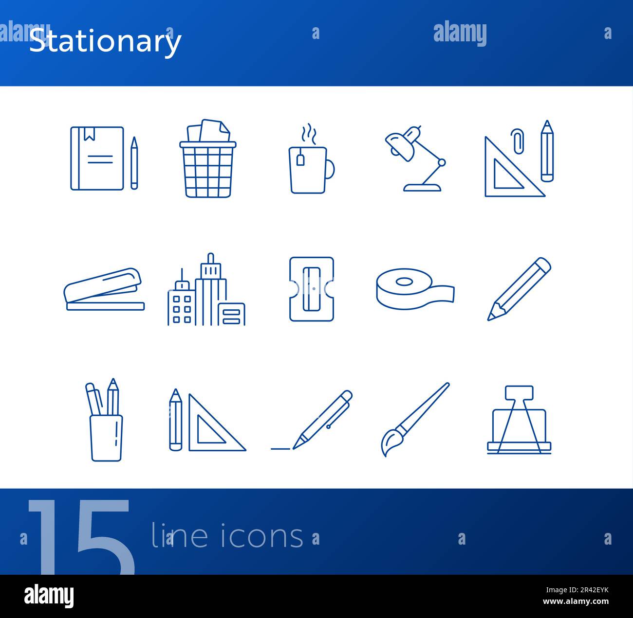 Stationary icon set Stock Vector Image & Art - Alamy