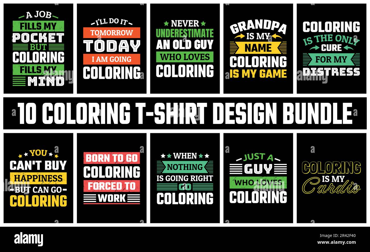 Coloring T Shirt Design Set Vector Stock Vector Image & Art - Alamy