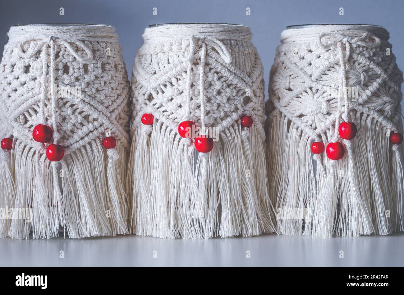 Macrame hand woven lanterns Stock Photo - Alamy