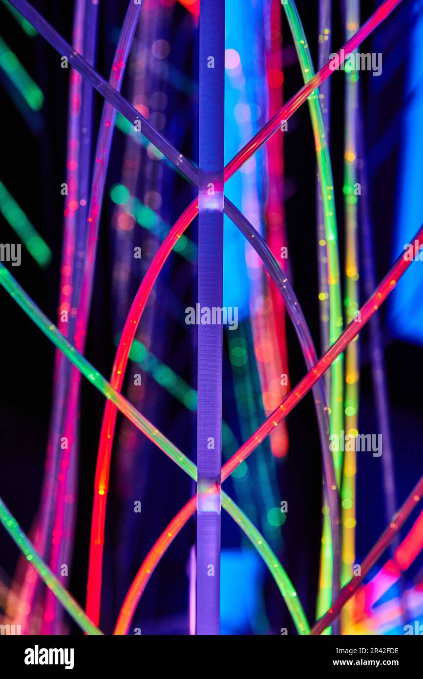 Colorful LED neon cables with multiple vibrant techno colors Stock ...