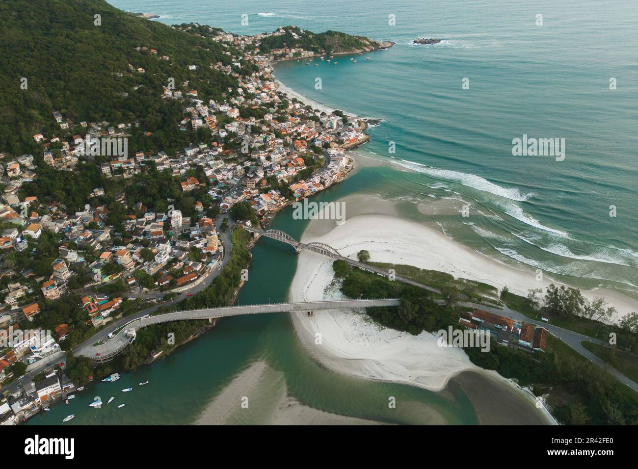 Aerial View of Barra de Guaratiba at the Coast of Rio de Janeiro ...