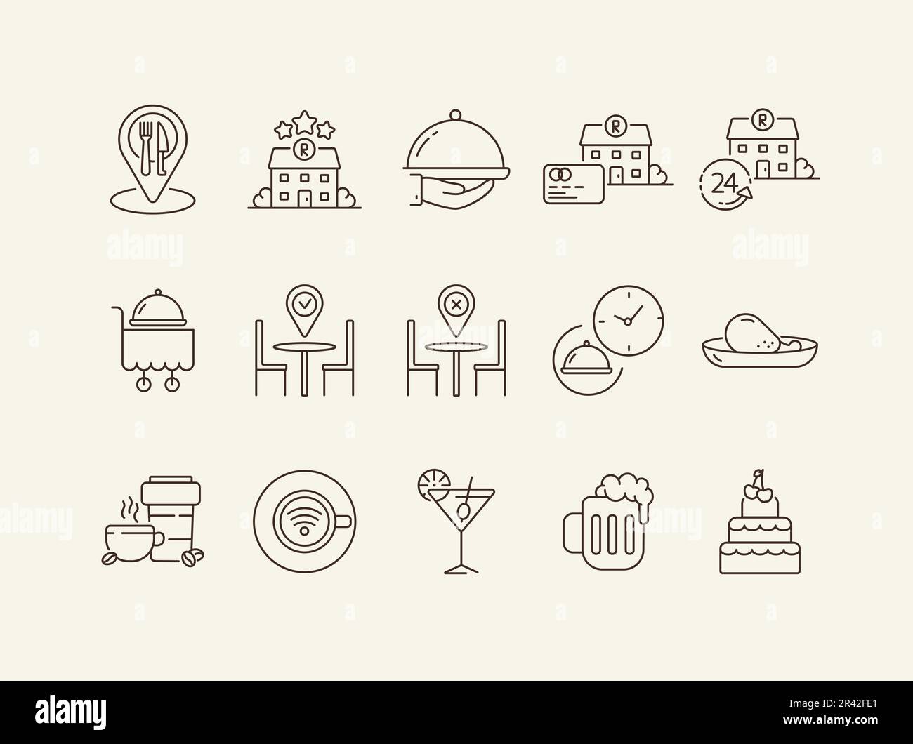 Best restaurant service line icon set Stock Vector Image & Art - Alamy