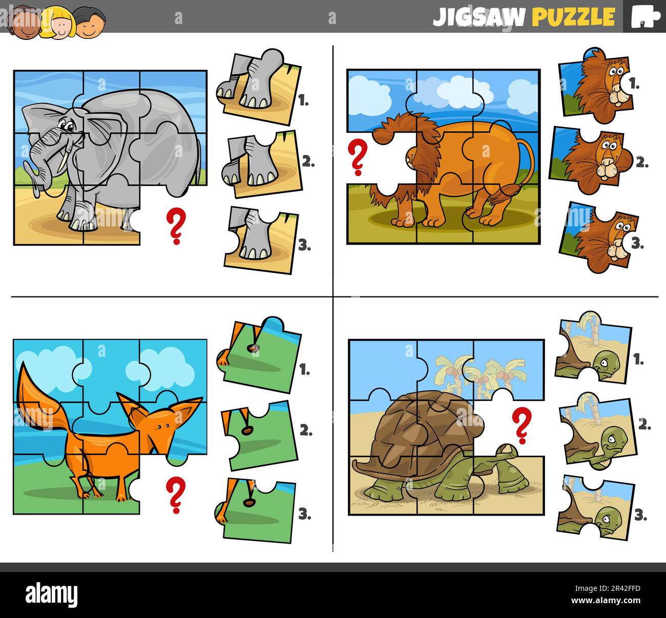 Cartoon turtle jigsaw puzzle game hi-res stock photography and images ...