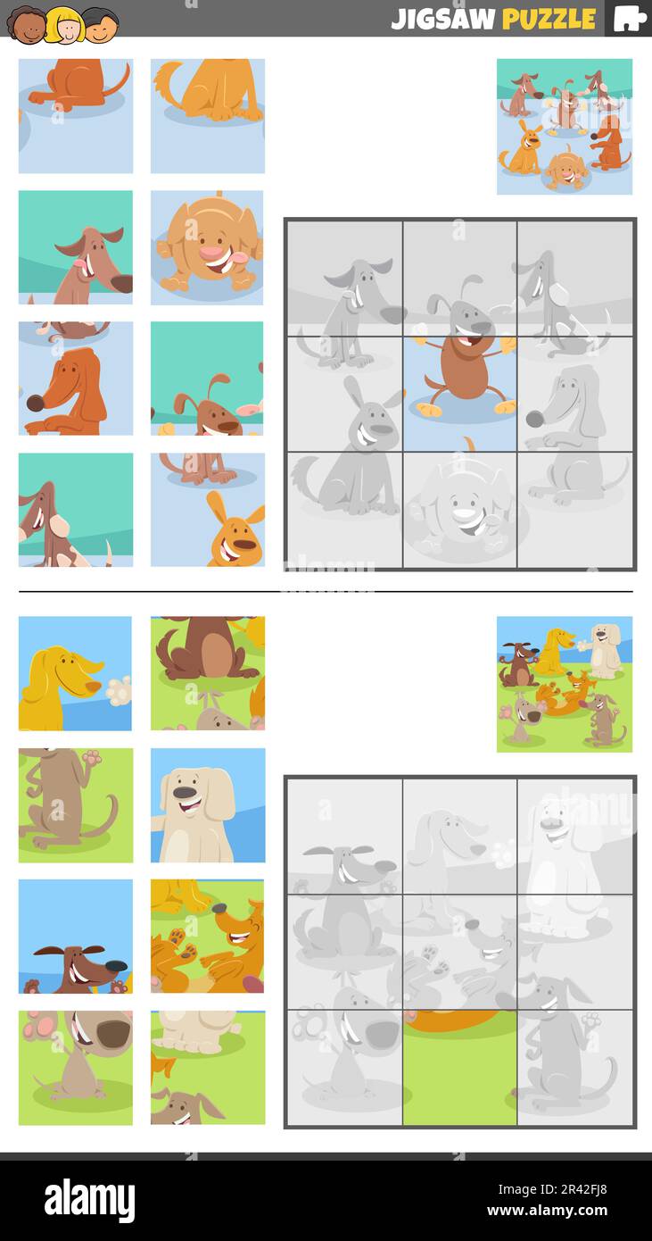 Cartoon illustration educational jigsaw puzzle hi-res stock photography ...