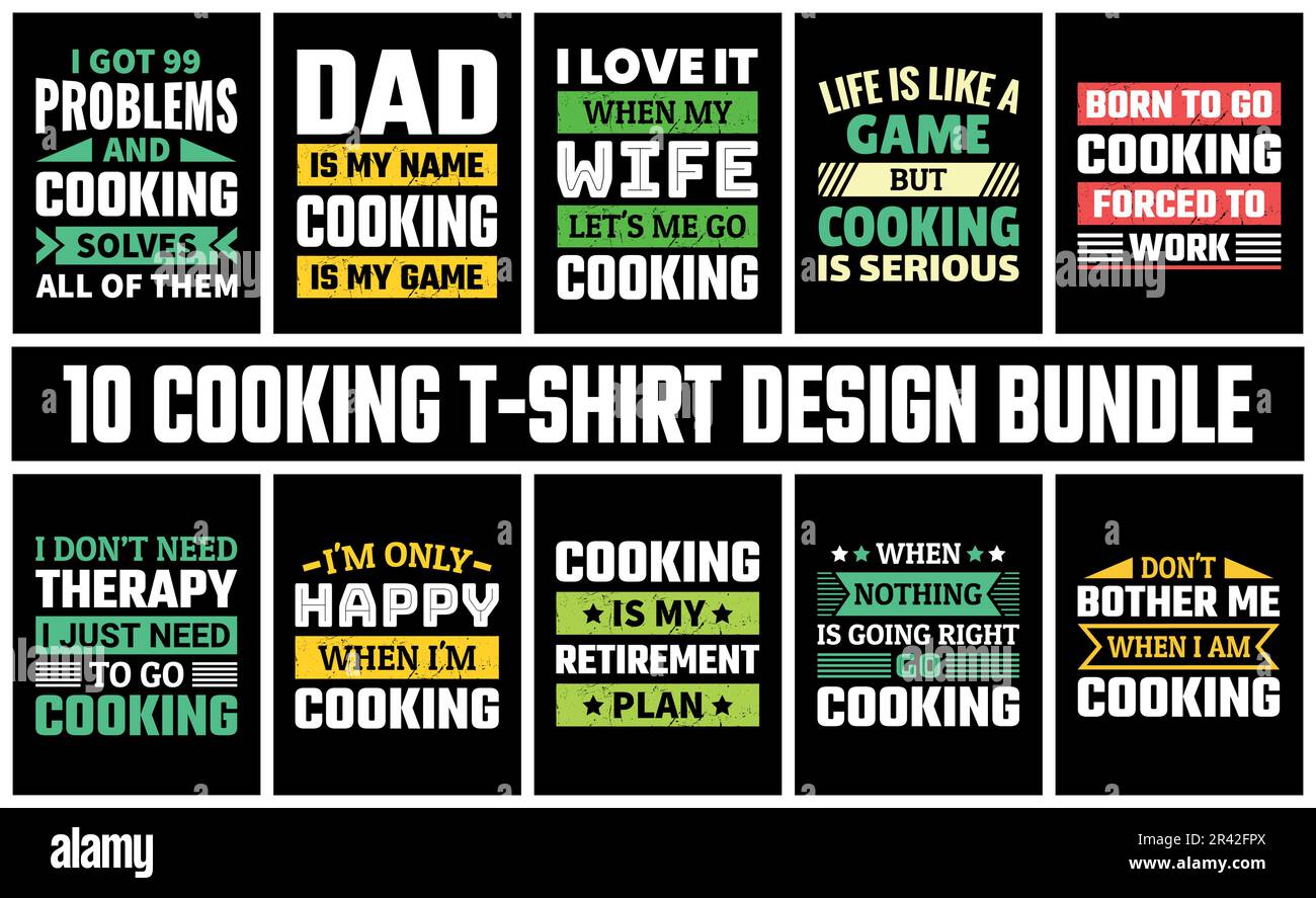 Cooking T Shirt Design Set Vector Stock Vector Image & Art - Alamy