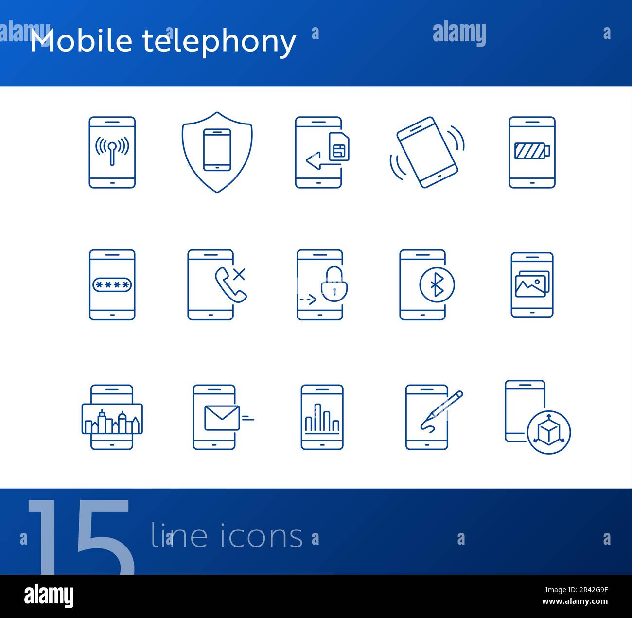 Mobile telephony icons Stock Vector Image & Art - Alamy