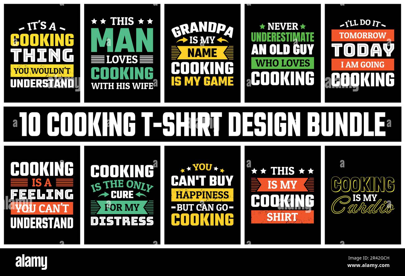 Cooking T Shirt Design Set Vector Stock Vector Image & Art - Alamy