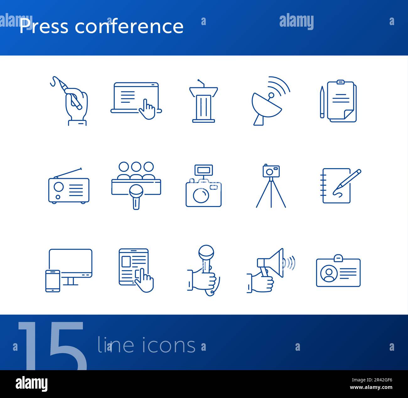 Press conference icons Stock Vector Image & Art - Alamy