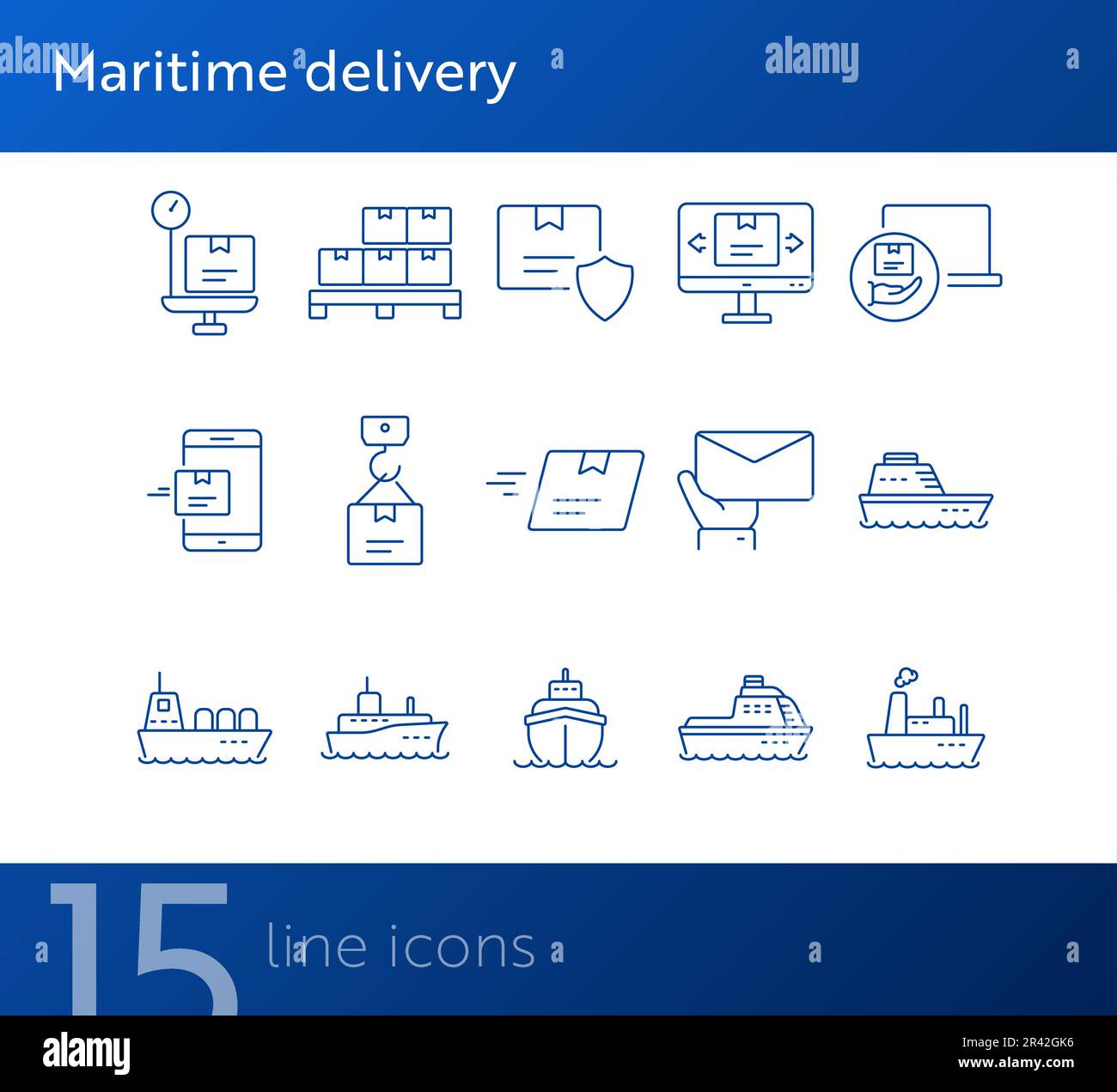 Maritime delivery icons Stock Vector Image & Art - Alamy