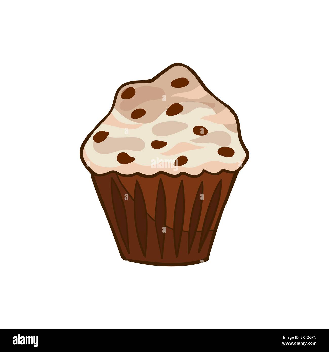 Cupcake isolated on white background. Vector illustration in cartoon style Stock Vector Image ...
