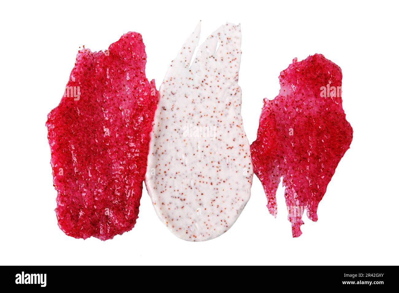 Textured smears of cosmetic products. Exfoliating Scrub with coffee ...