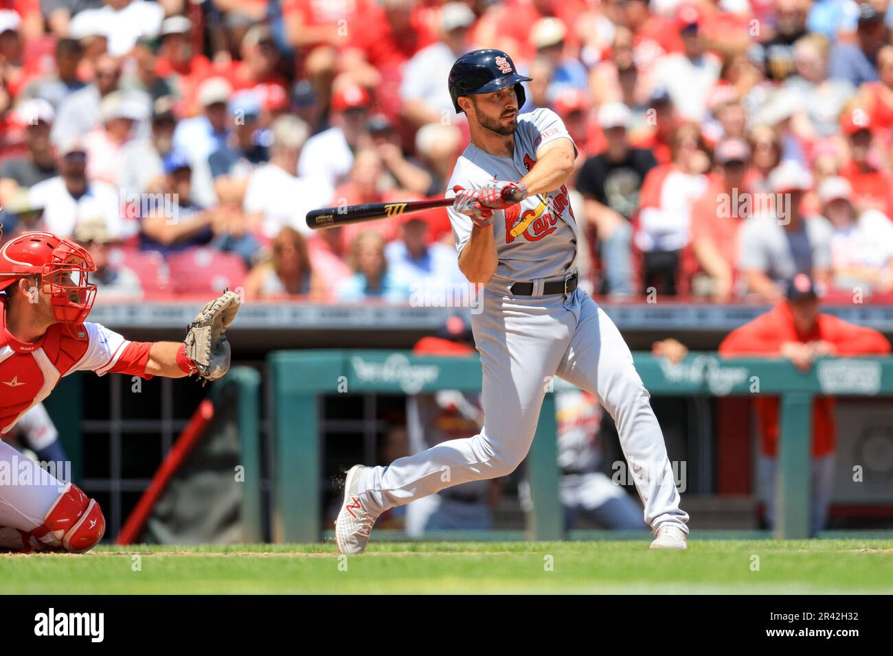 St. Louis Cardinals' Paul DeJong bats during a baseball game against ...