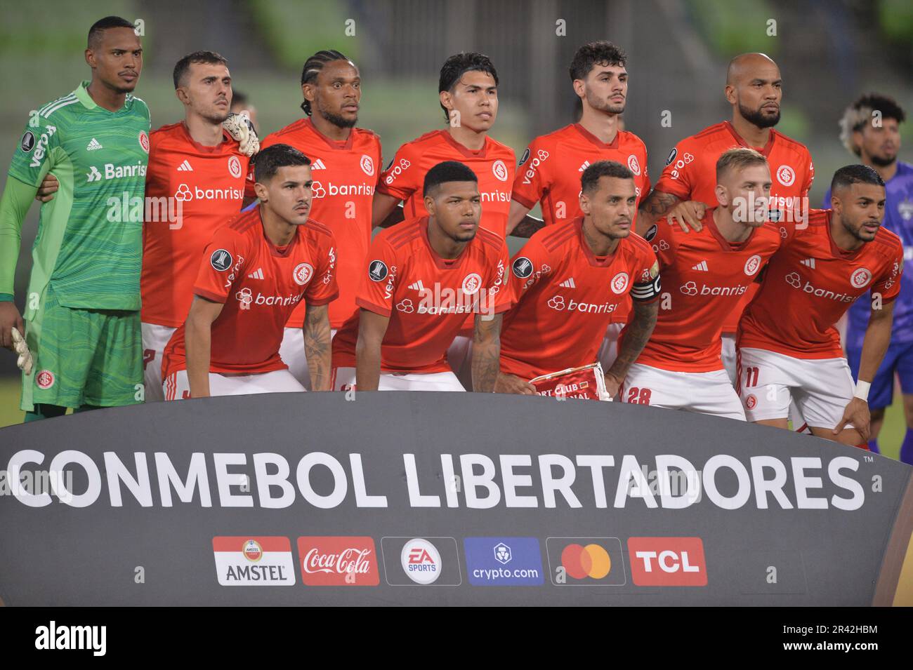 Caracas, Venezuela. 25th May, 2023. Players of Internacional, poses for ...