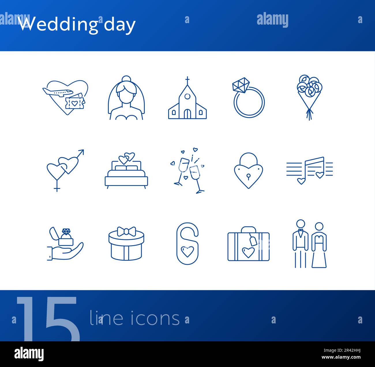 Wedding day icons Stock Vector Image & Art - Alamy