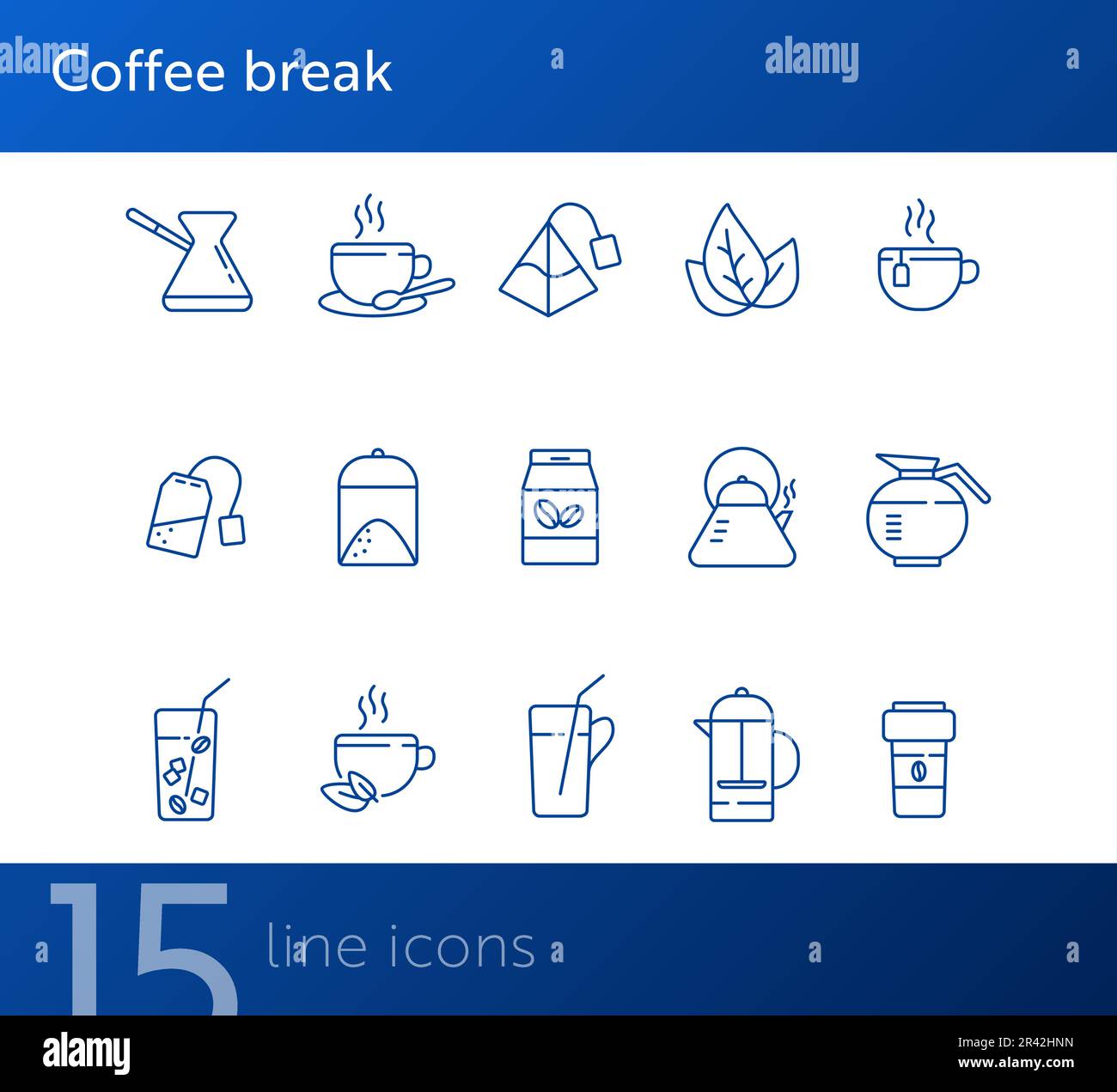 Coffee break line icon set Stock Vector Image & Art - Alamy