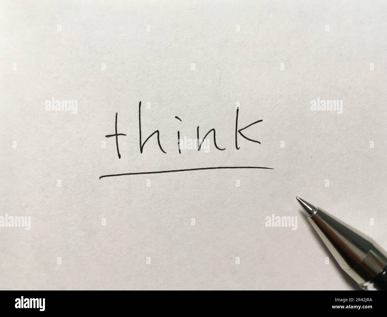 Think concept word on paper background Stock Photo - Alamy