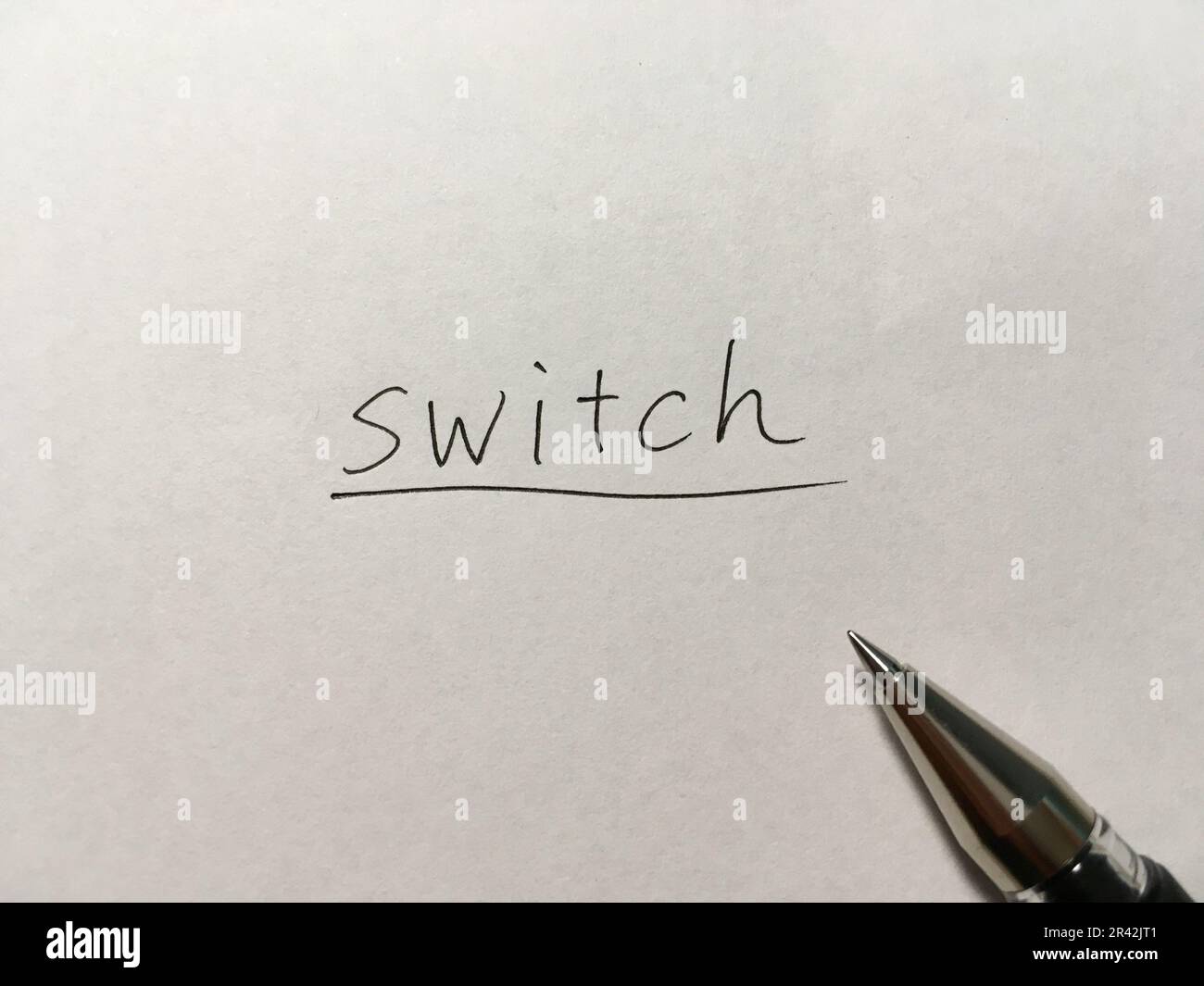 Switch concept word on paper background Stock Photo - Alamy