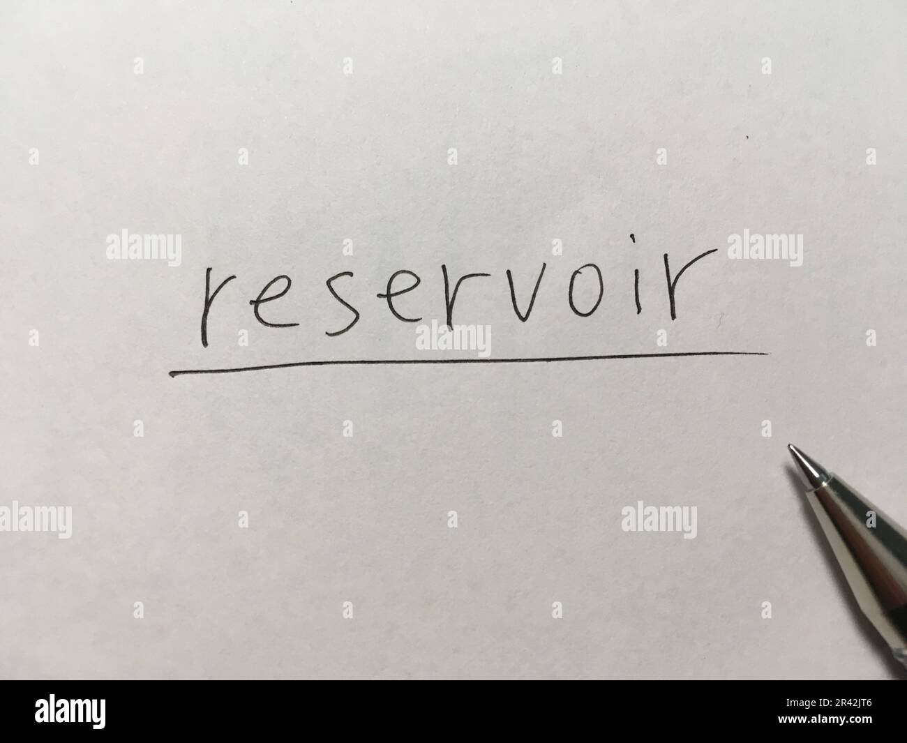 Reservoir concept word on paper background Stock Photo - Alamy