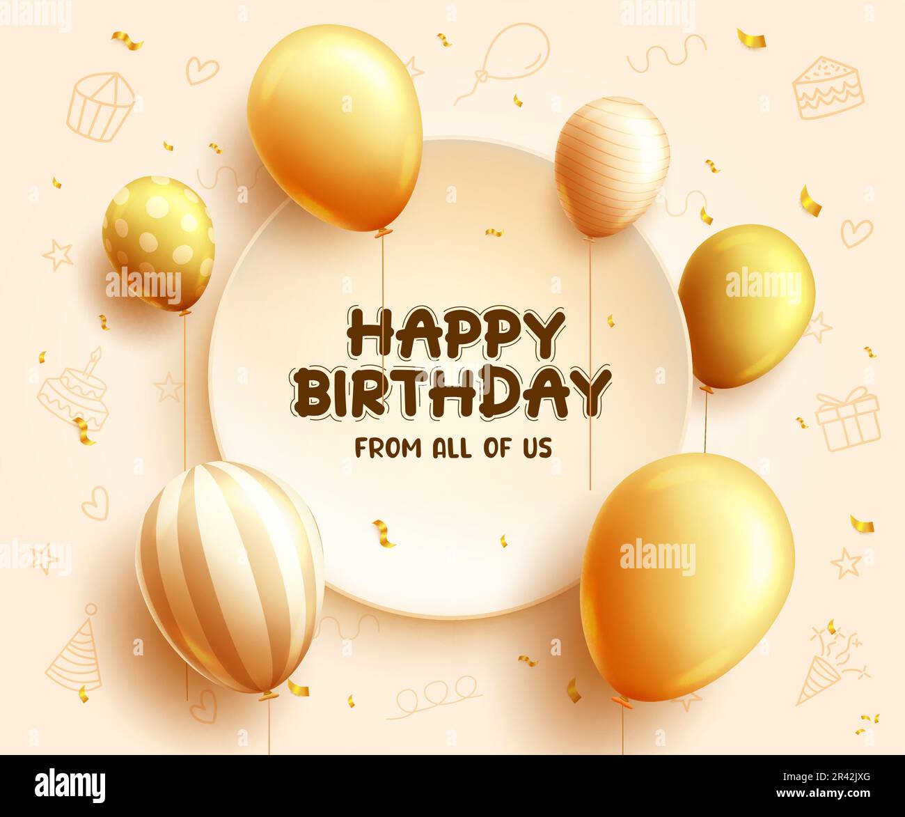 Happy birthday text vector template design. Birthday text in empty ...