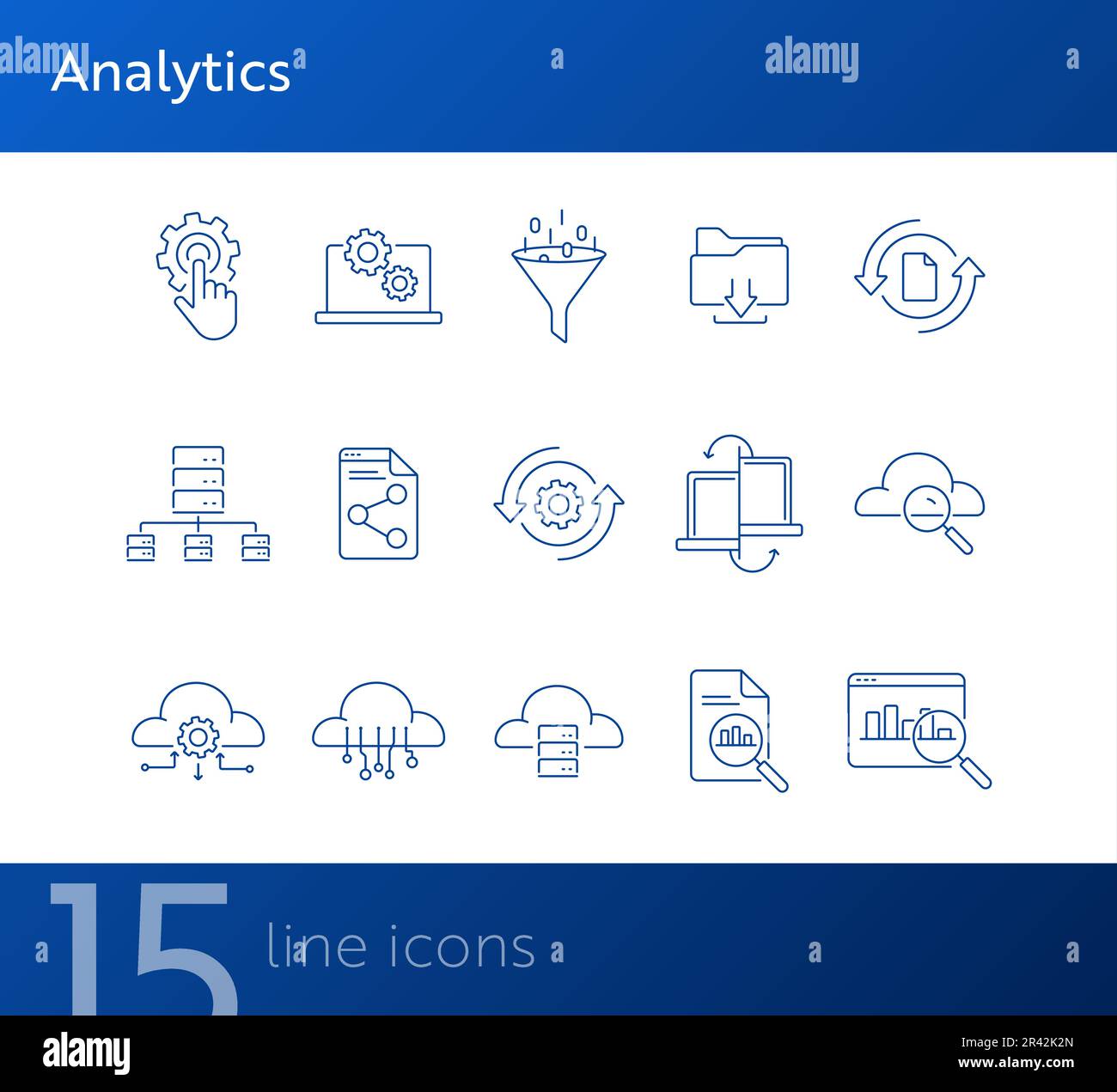 Analytics line icon set Stock Vector Image & Art - Alamy