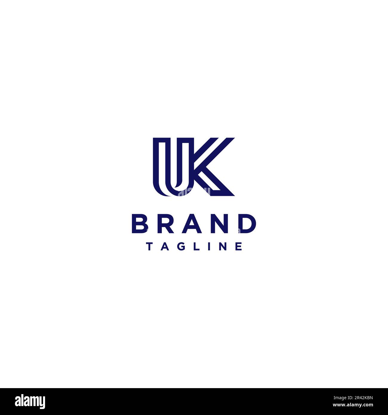 Initial Outline Letter UK Logo Template. Classic minimalis initial ...