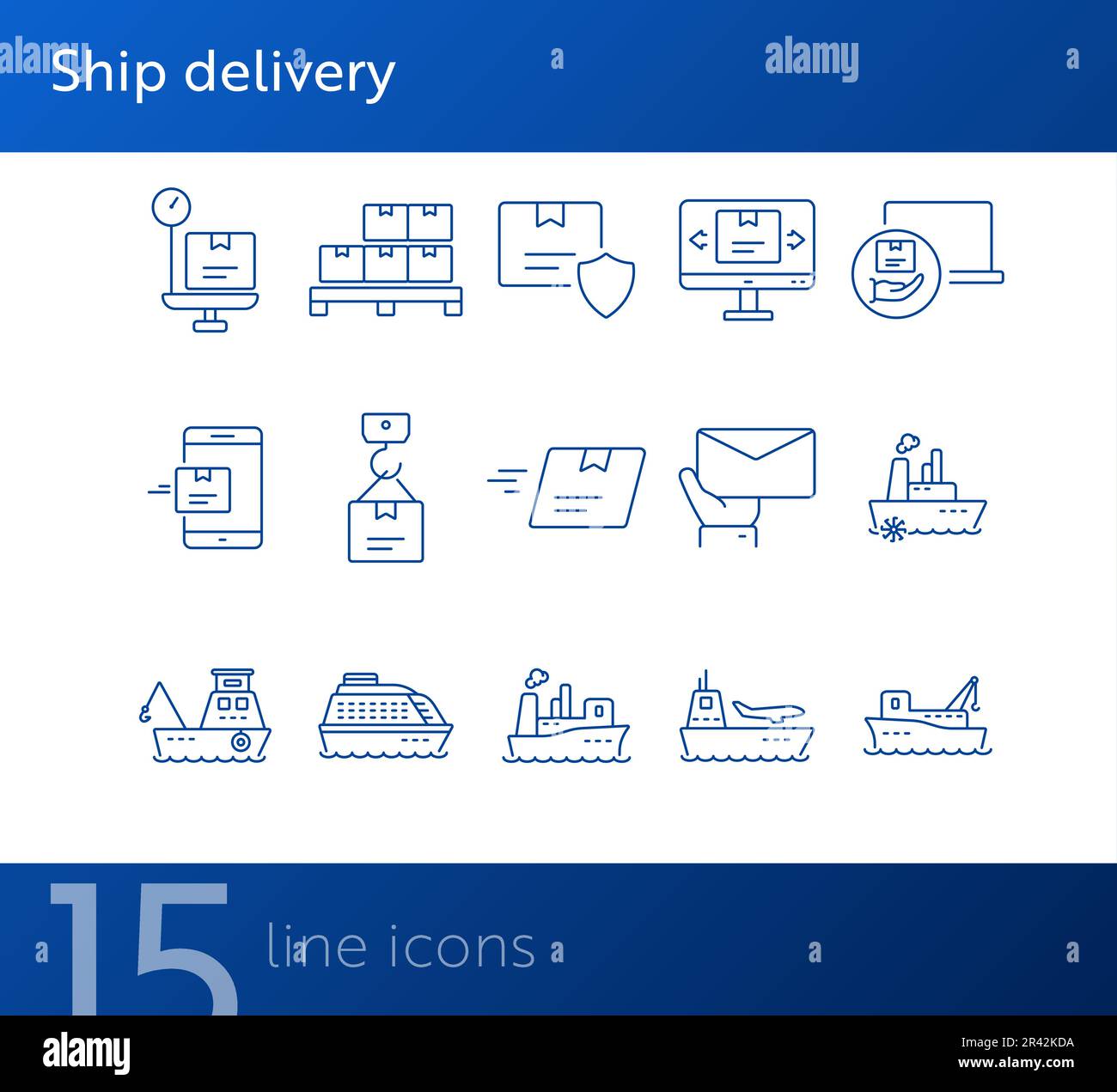 Ship delivery icons Stock Vector Image & Art - Alamy