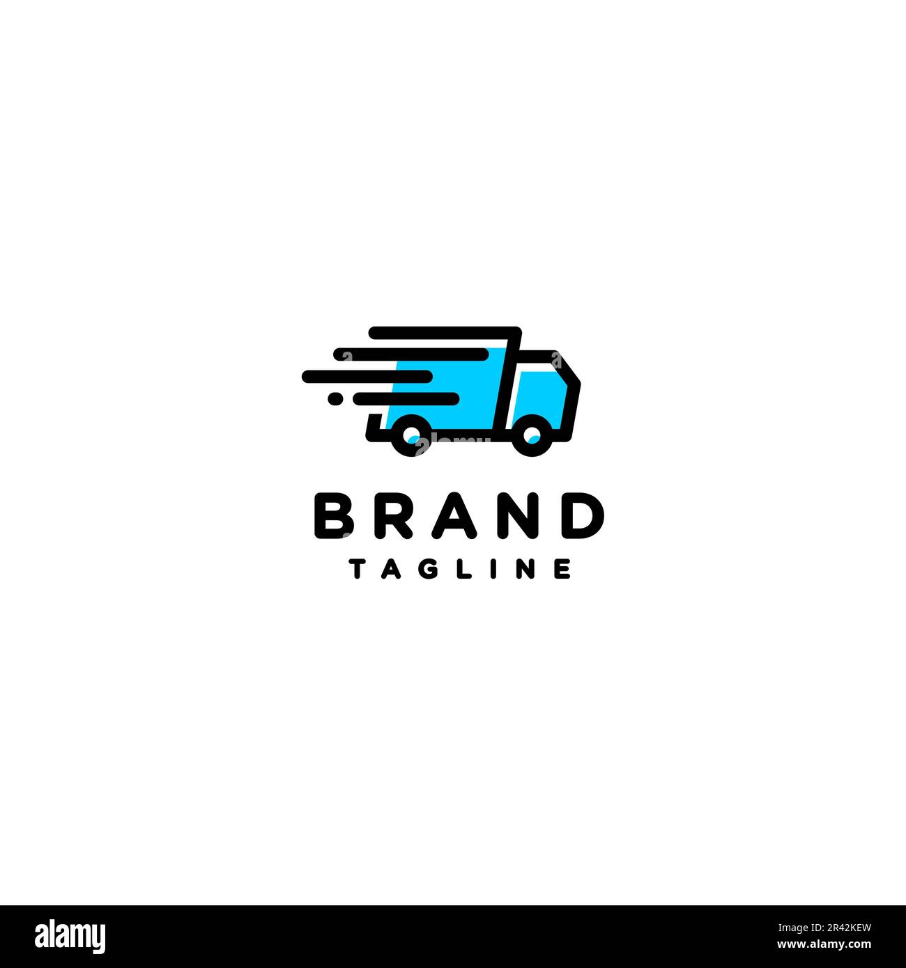 Delivery Truck Icons With Speed Effect Lines. Blue fast truck icons ...