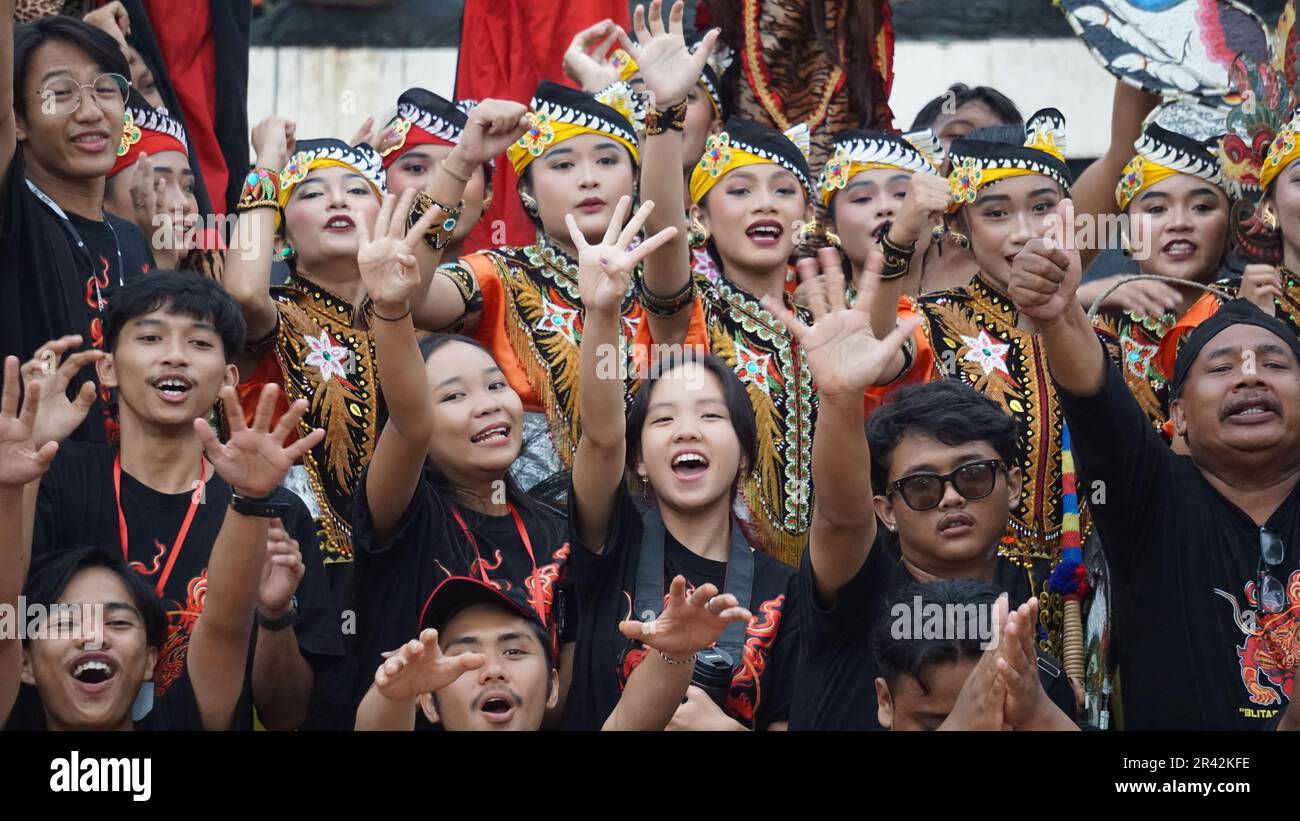 The dancer of barong dance. Barong is one of the Indonesian traditional ...