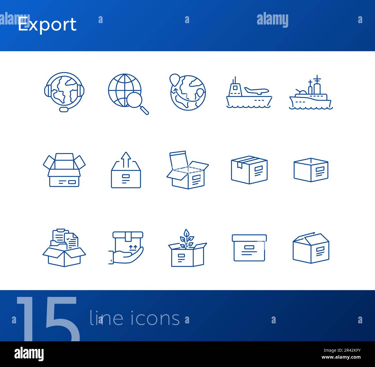 Export line icon set Stock Vector Image & Art - Alamy