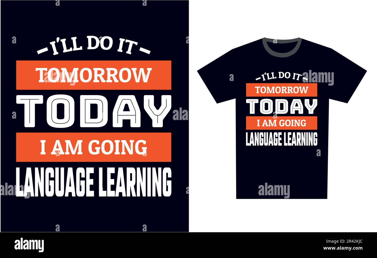 Language Learning T Shirt Design Template Vector Stock Vector Image ...