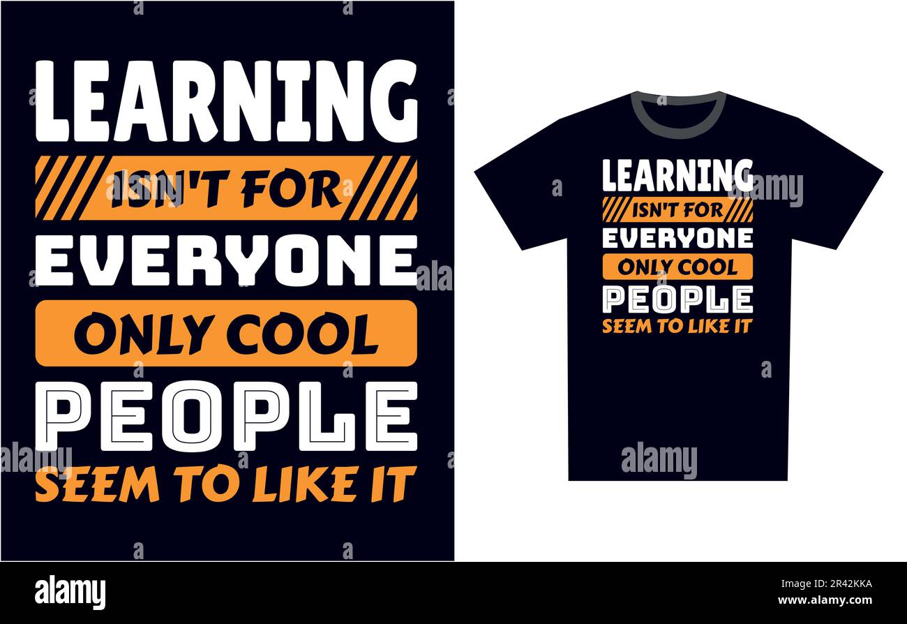 Learning T Shirt Design Template Vector Stock Vector Image & Art - Alamy