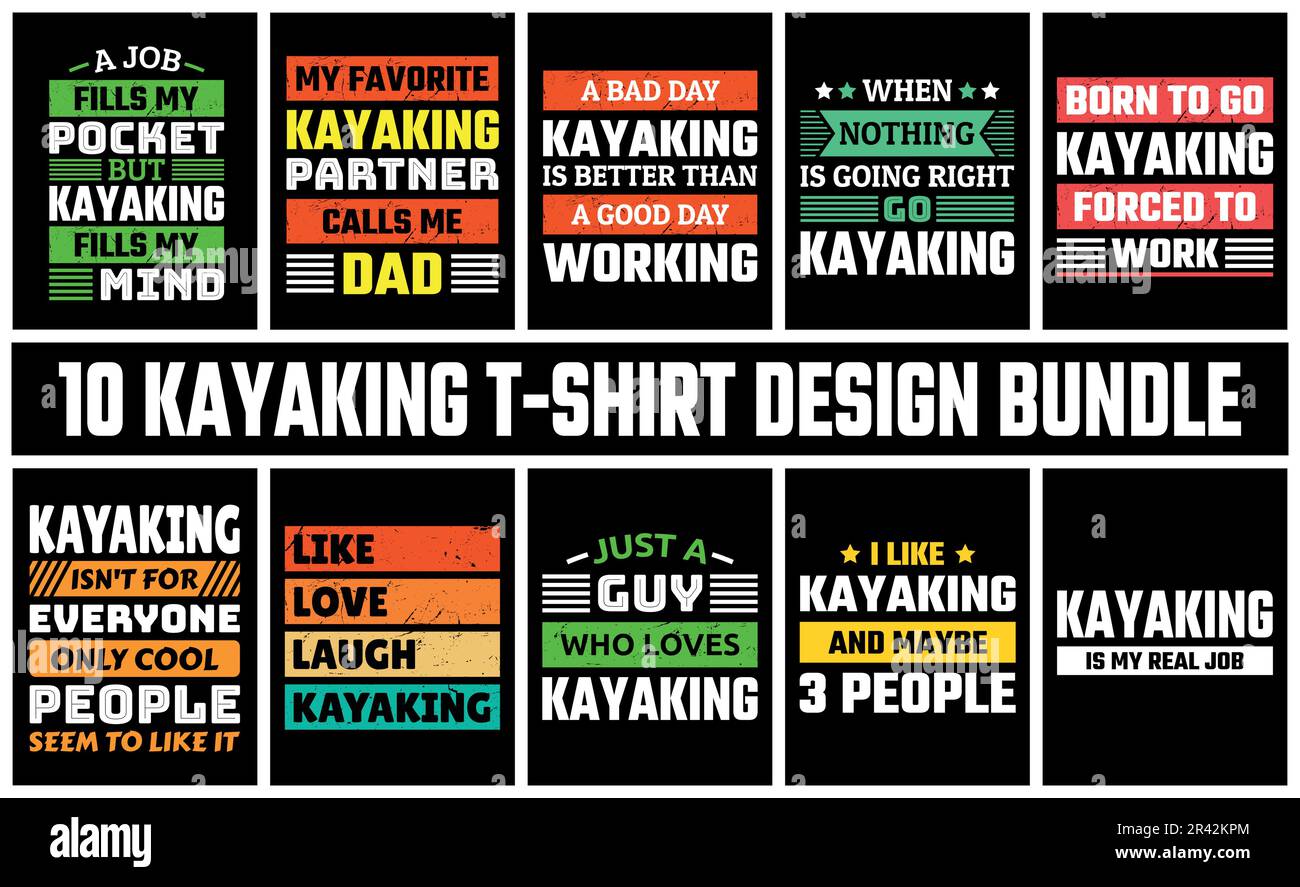 Kayaking T Shirt Design Set Vector Stock Vector Image & Art - Alamy