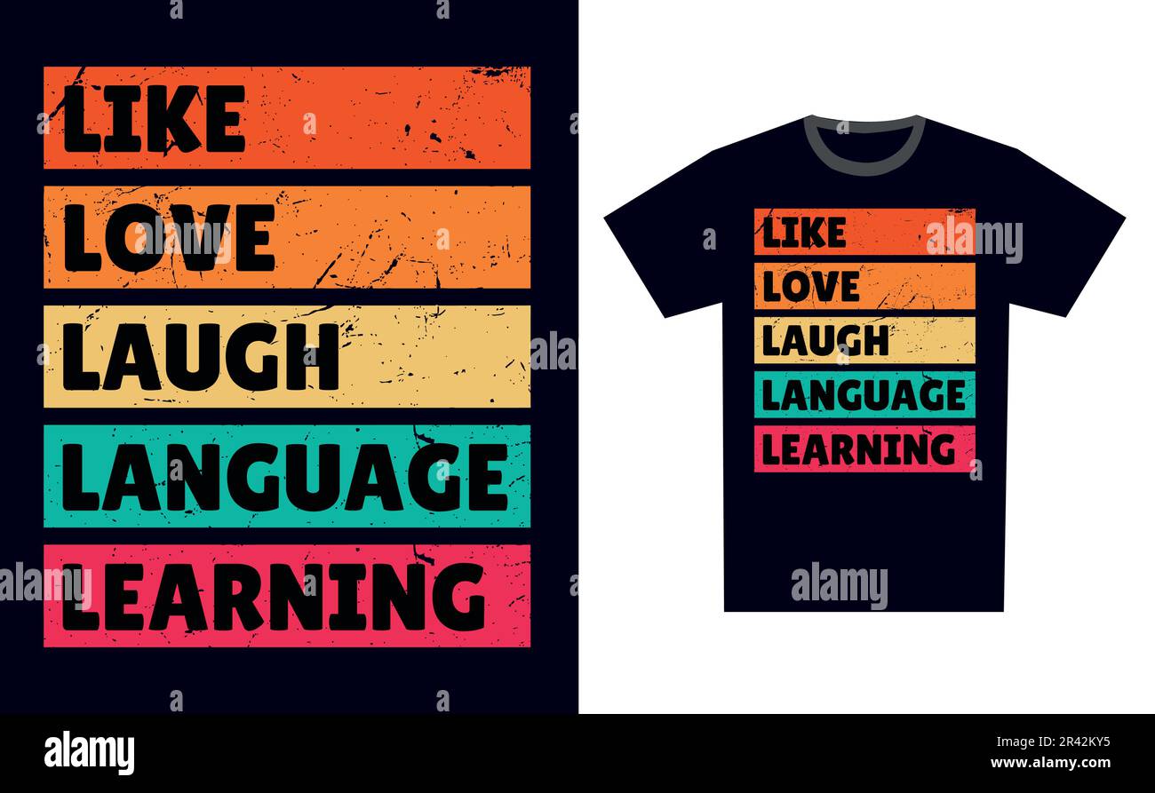 Language Learning T Shirt Design Template Vector Stock Vector Image ...