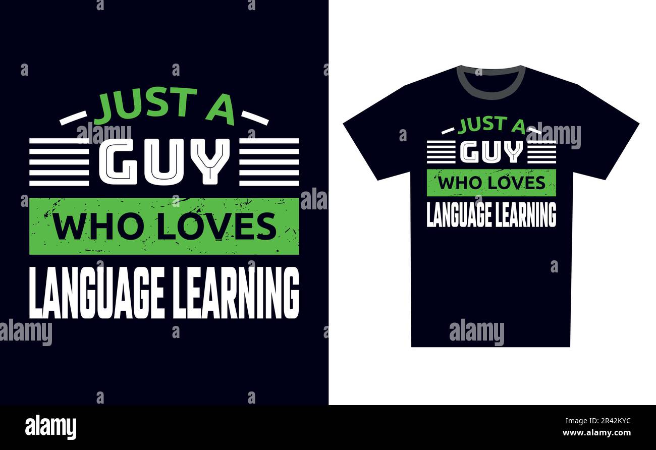 Language Learning T Shirt Design Template Vector Stock Vector Image ...