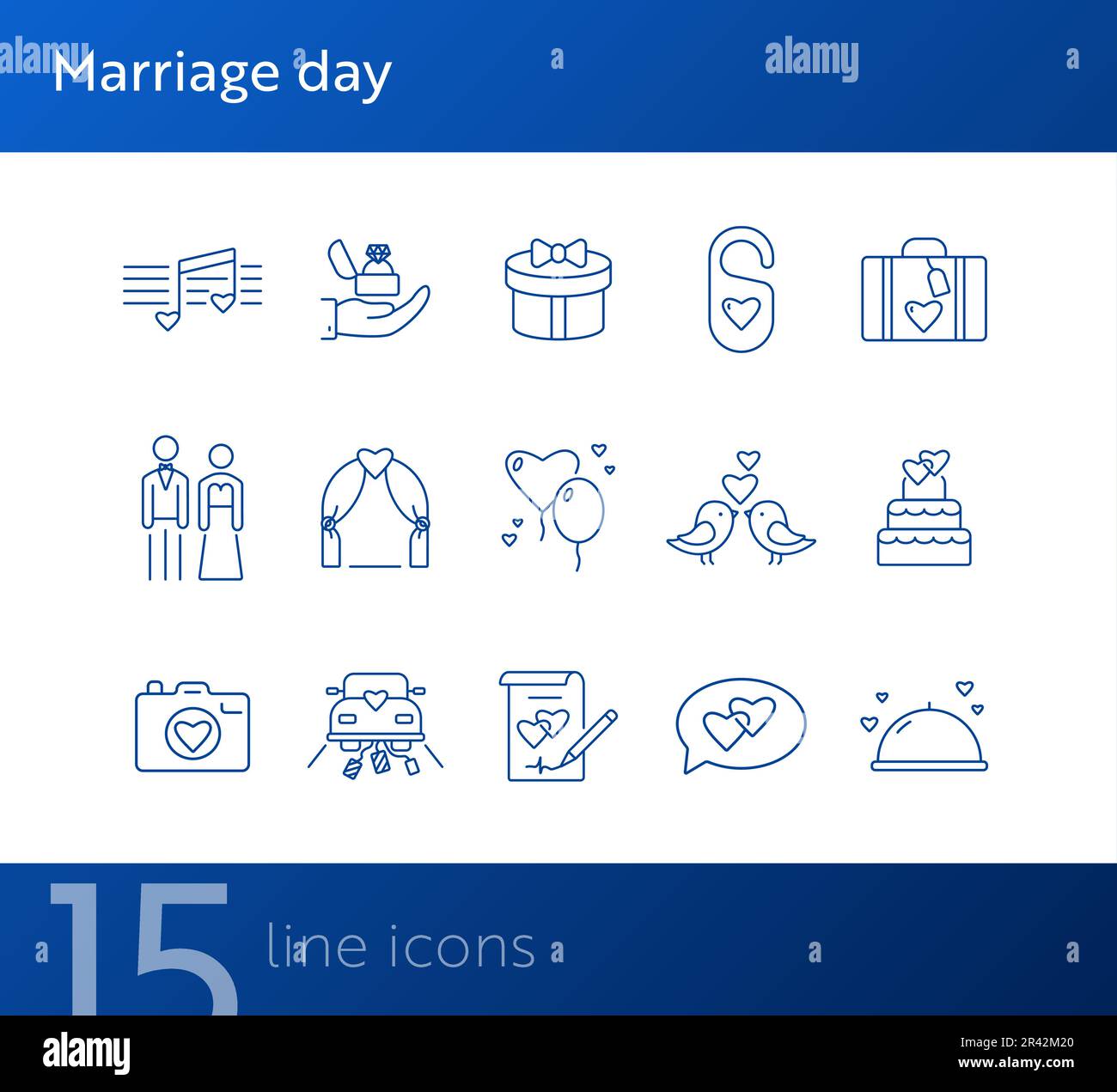 Marriage day icons Stock Vector Image & Art - Alamy