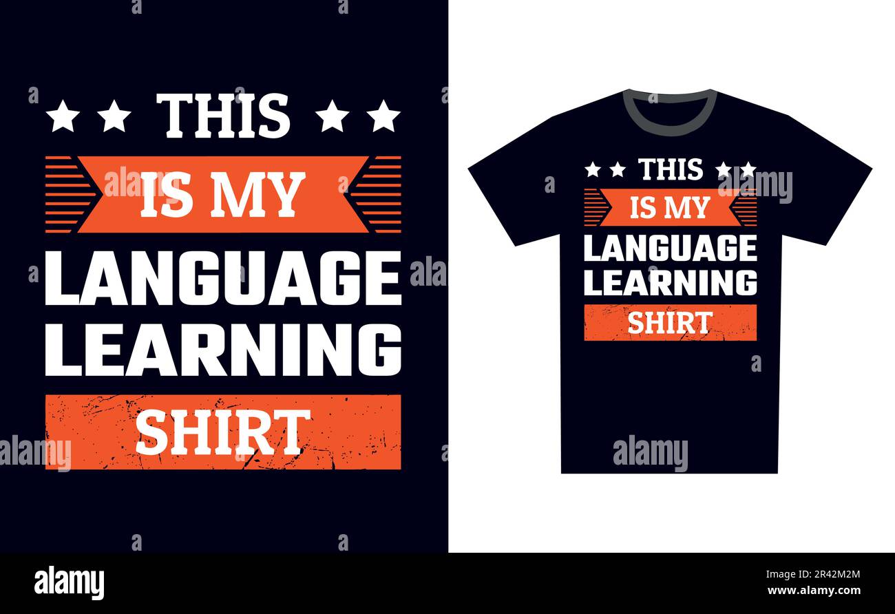 Language Learning T Shirt Design Template Vector Stock Vector Image ...