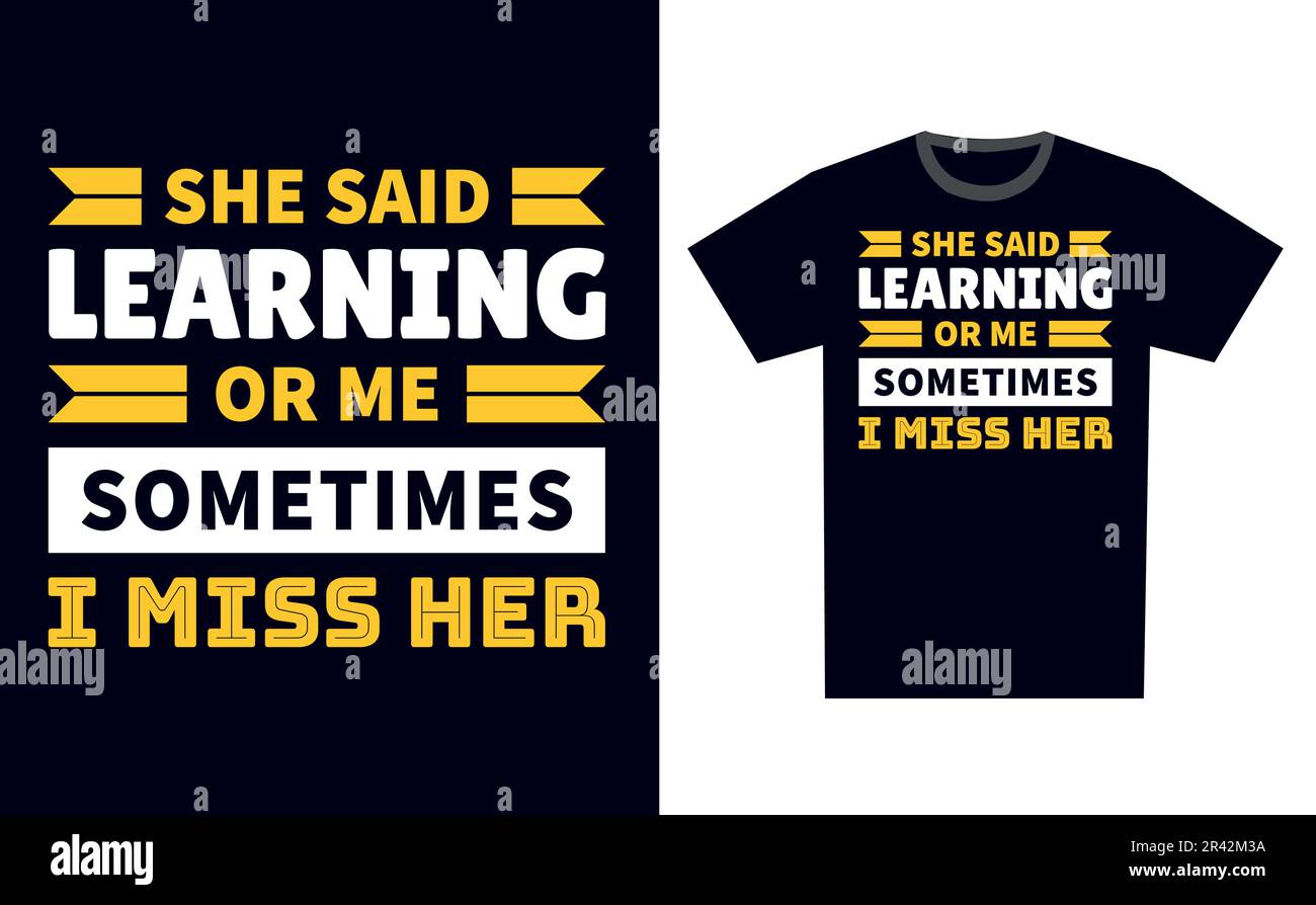 Learning T Shirt Design Template Vector Stock Vector Image & Art - Alamy