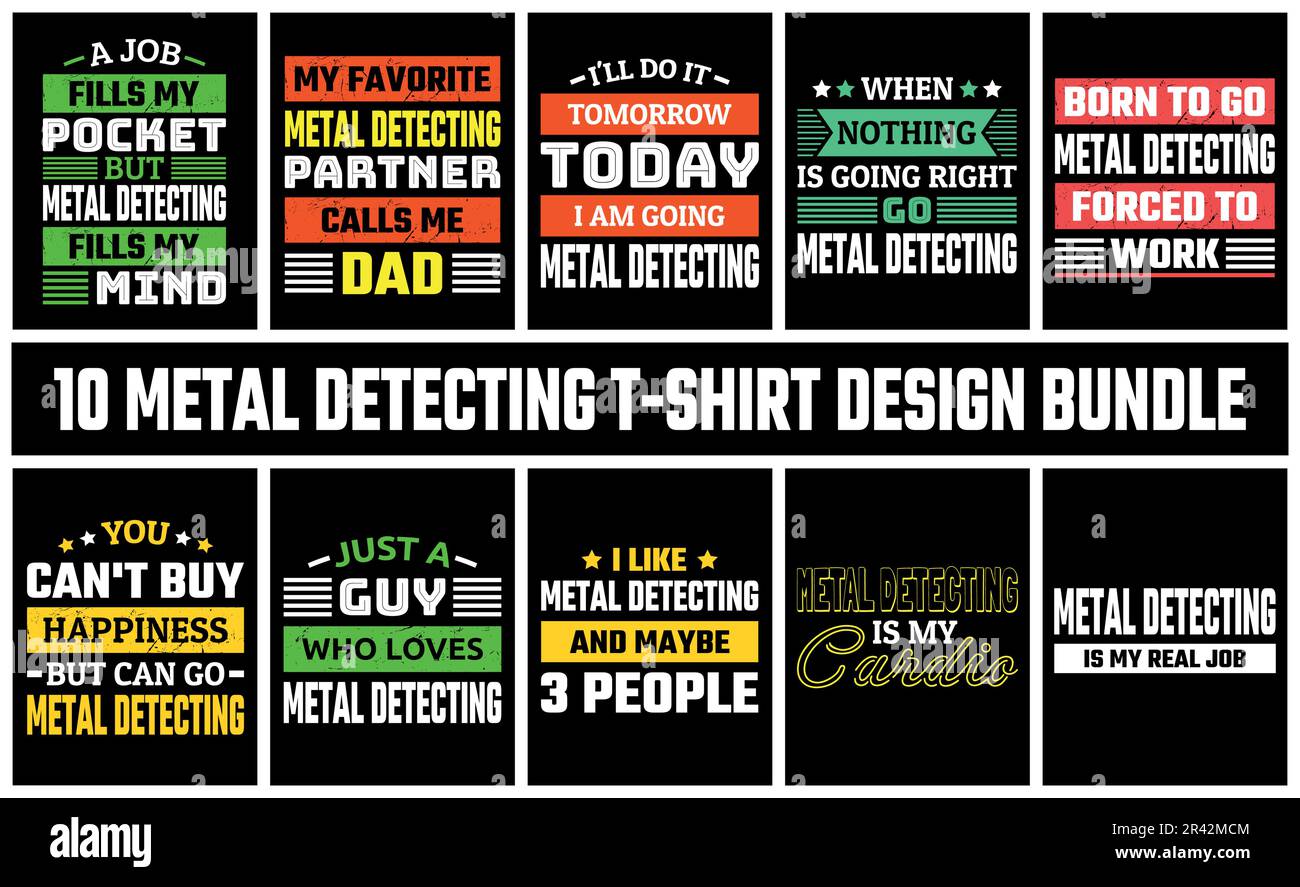Metal Detecting T Shirt Design Set Vector Stock Vector Image & Art - Alamy