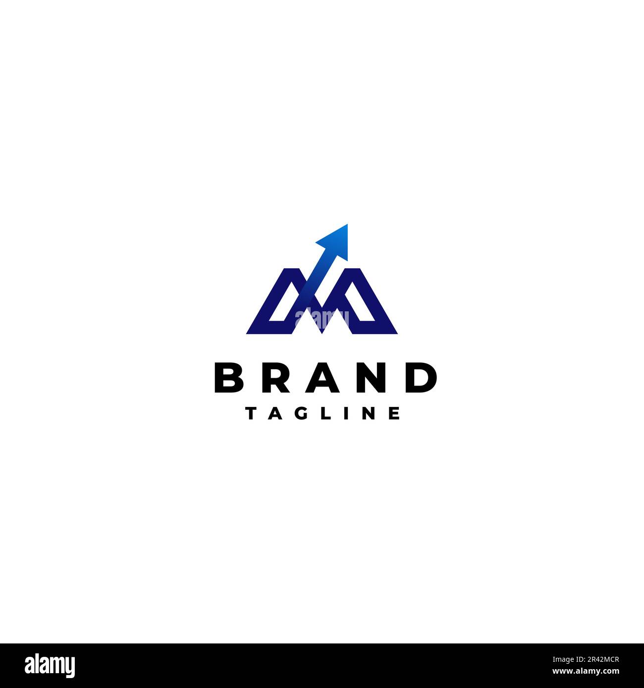 Letter M with Up Arrow Logo Design. Simple design of letter M outline ...