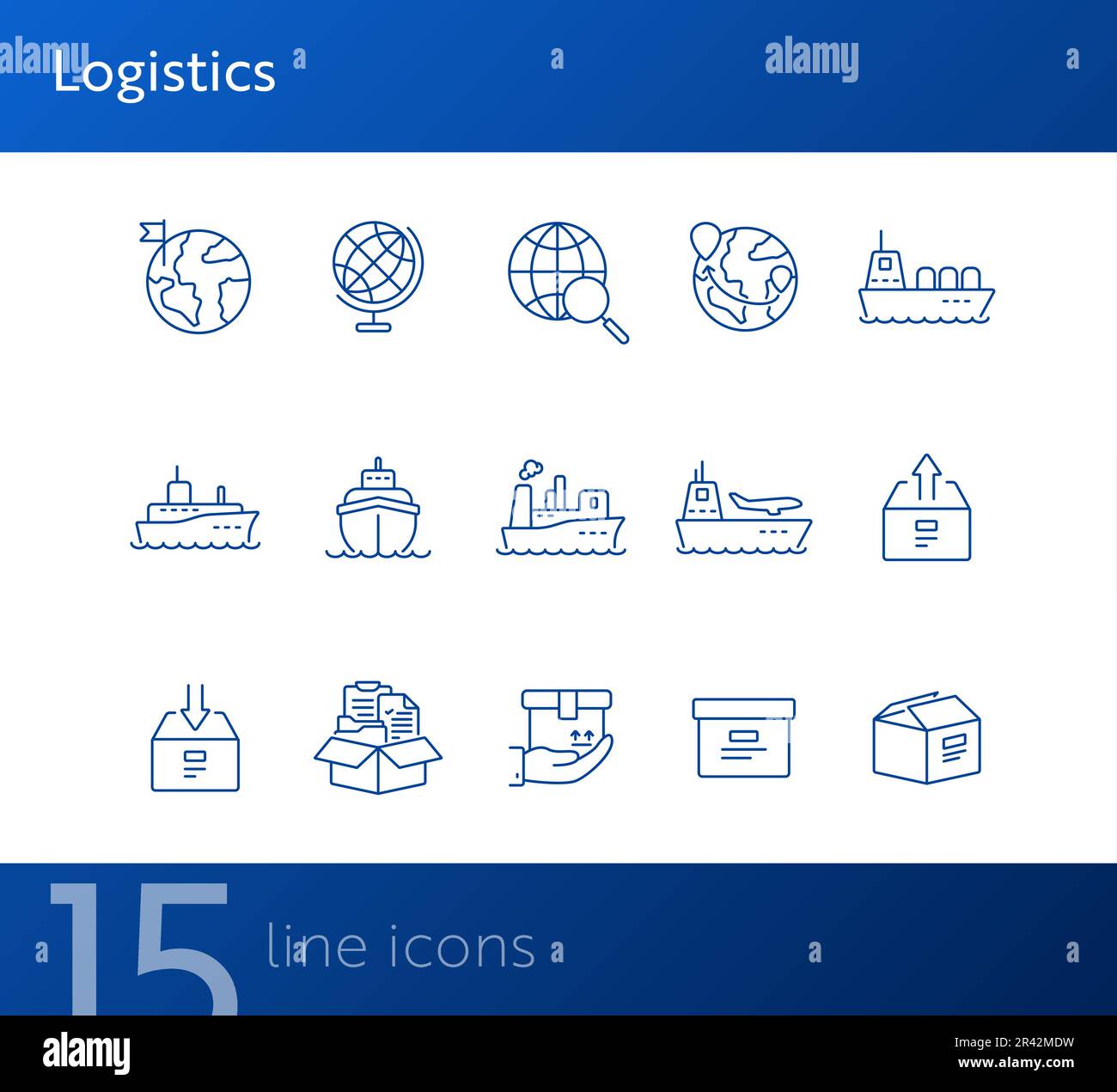 Logistics line icon set Stock Vector Image & Art - Alamy