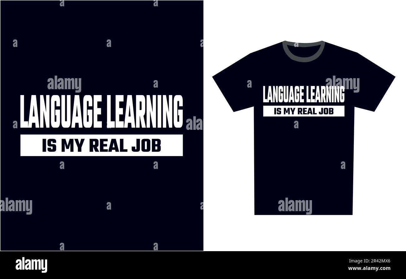 Language Learning T Shirt Design Template Vector Stock Vector Image ...