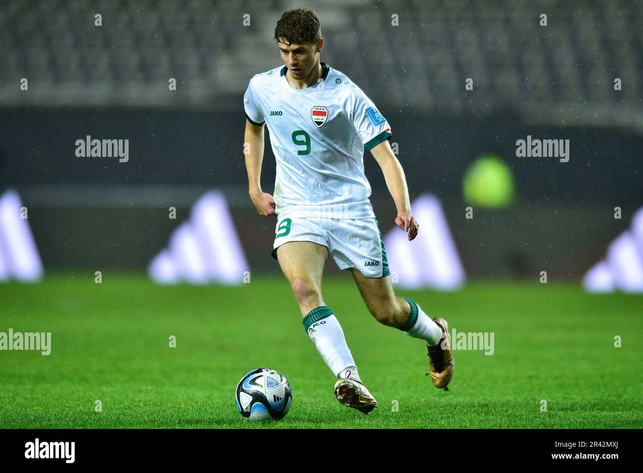 Iraq's Alex Aoraha drives the ball during a FIFA U-20 World Cup Group E soccer match against ...