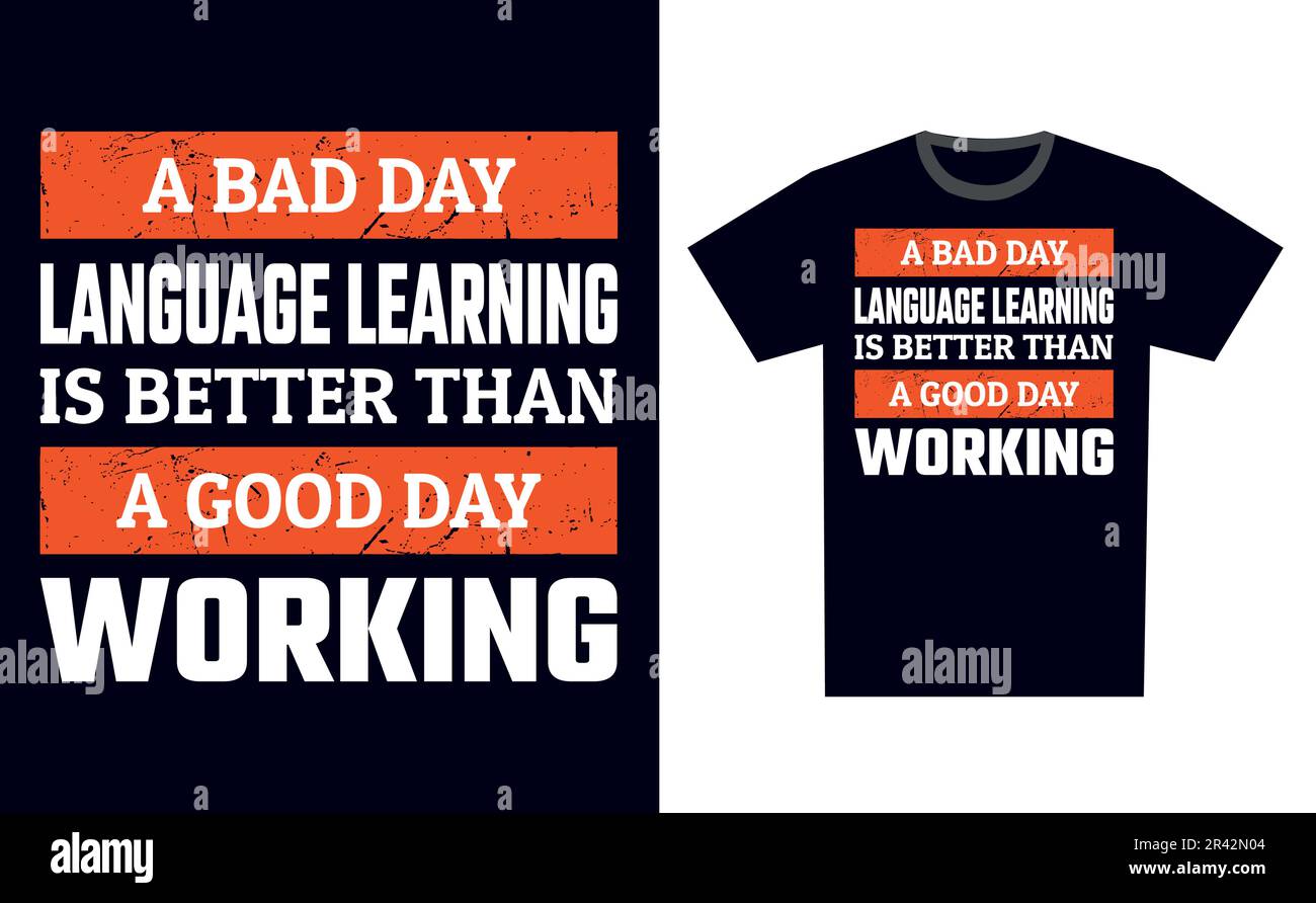 Language Learning T Shirt Design Template Vector Stock Vector Image ...