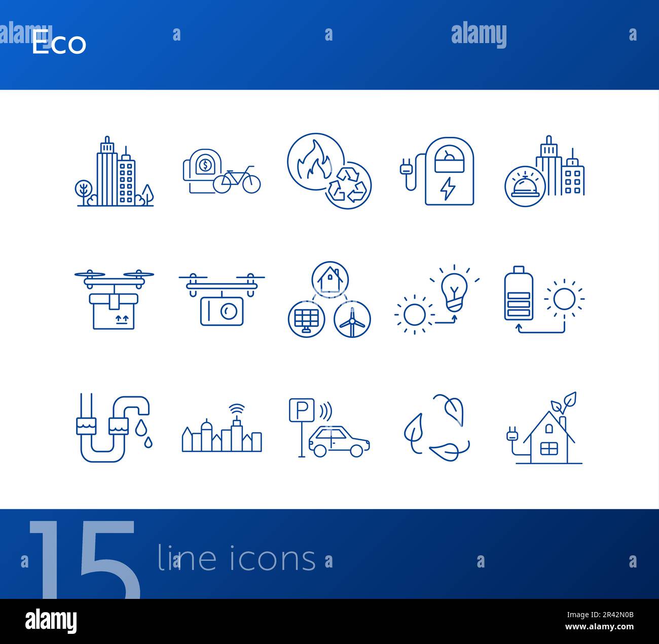 Eco energy types icons Stock Vector Image & Art - Alamy