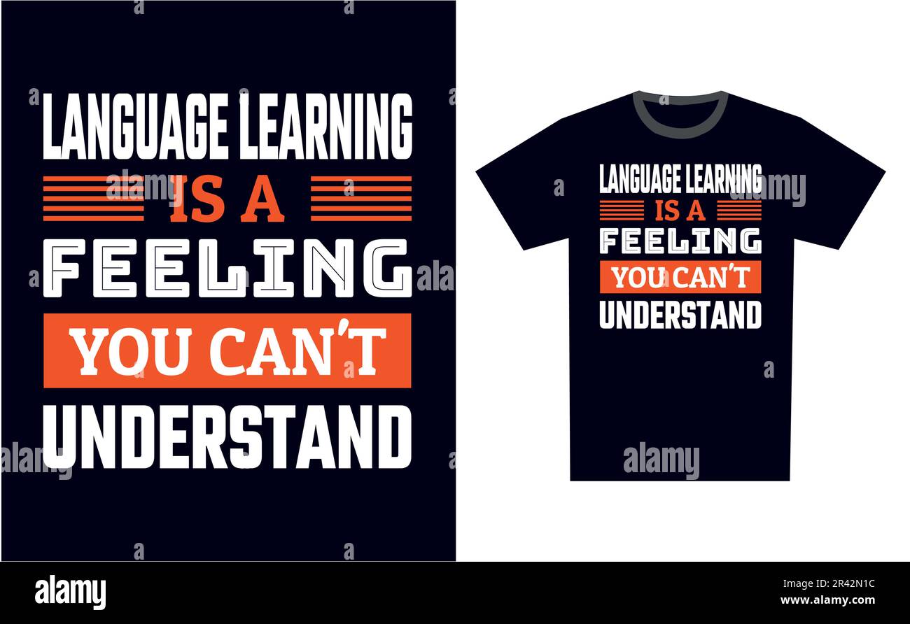 Language Learning T Shirt Design Template Vector Stock Vector Image ...
