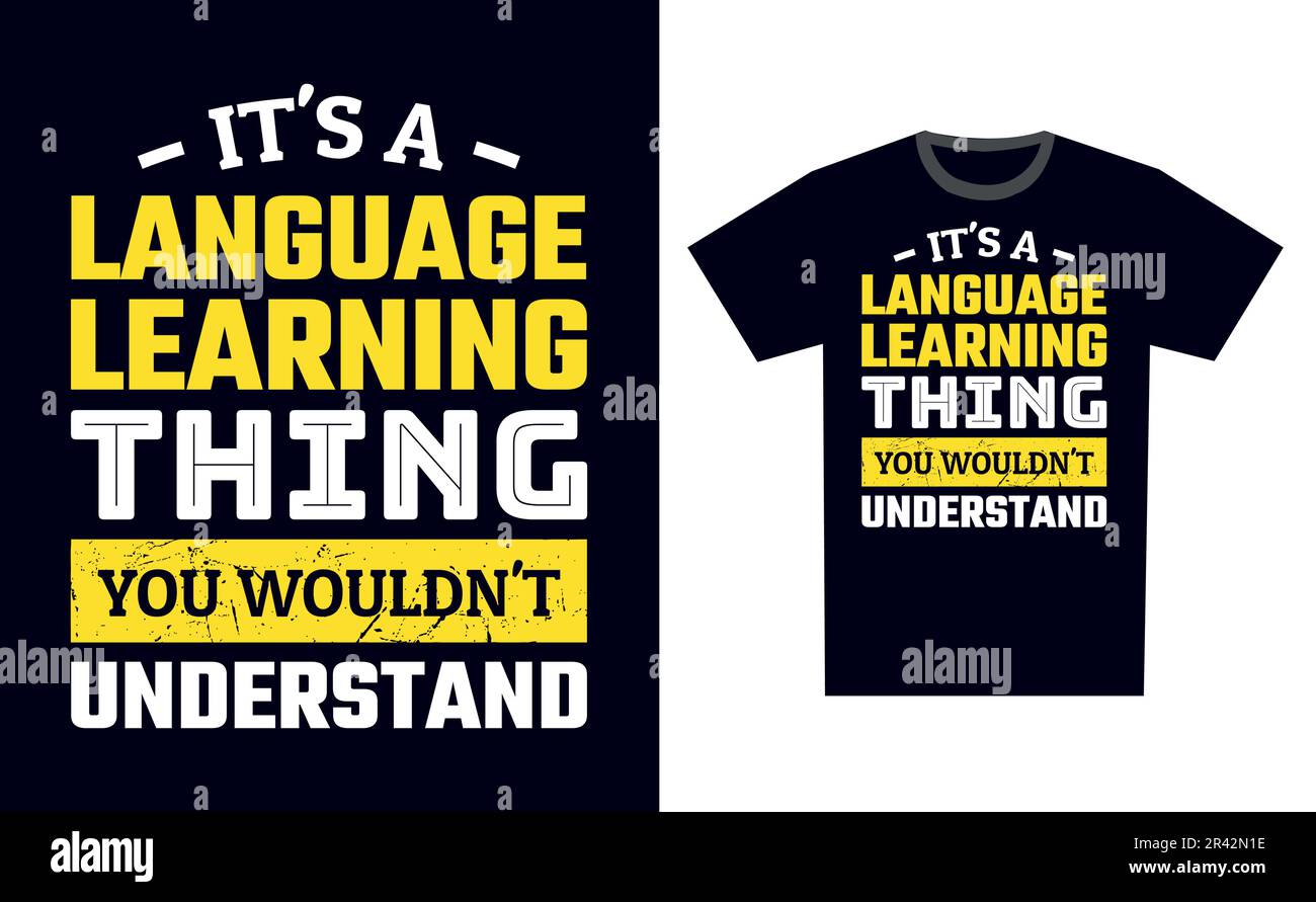 Language Learning T Shirt Design Template Vector Stock Vector Image ...