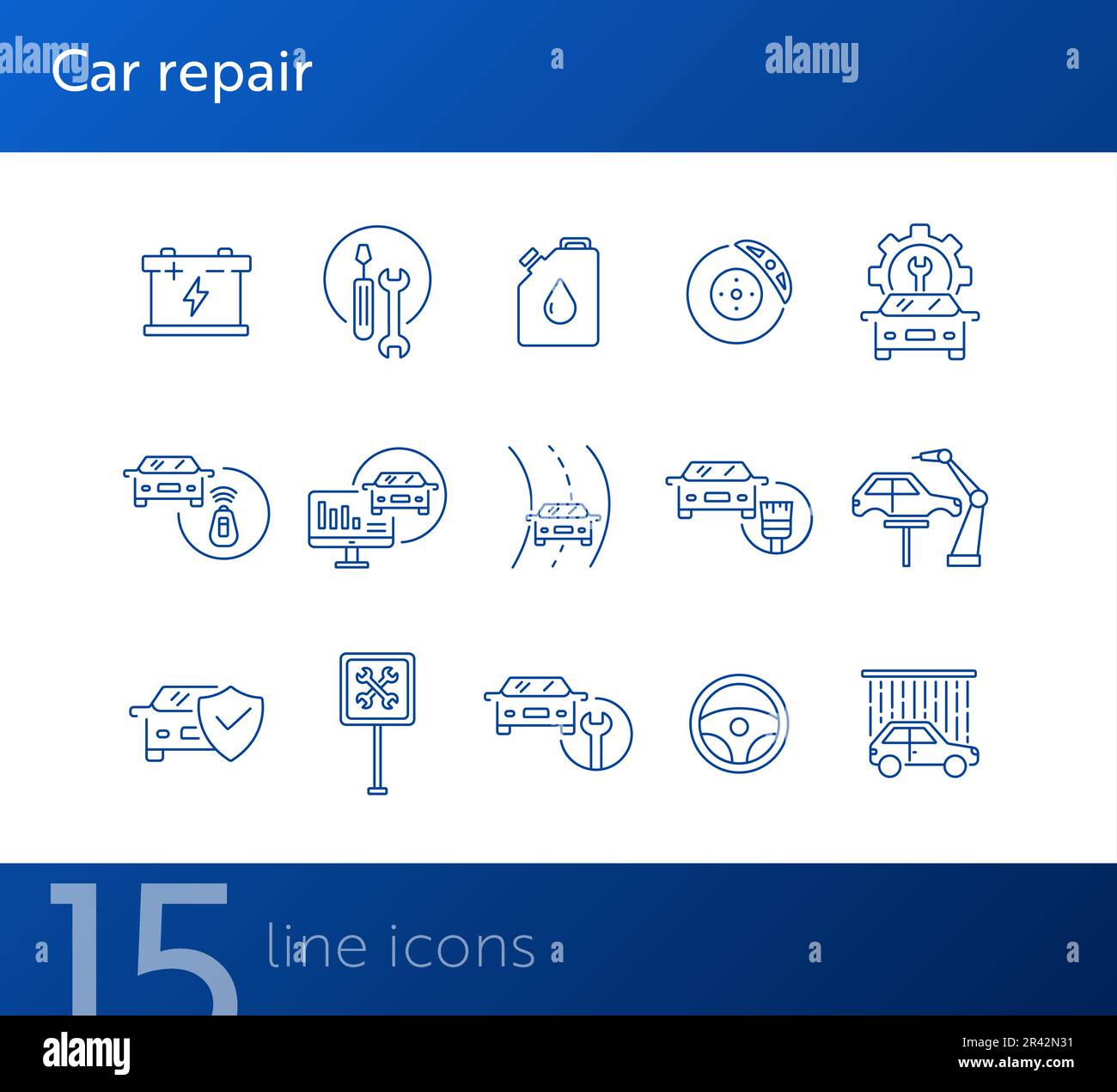 Car repair line icons Stock Vector Image & Art - Alamy